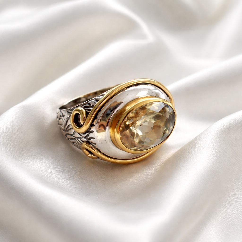 Sterling Silver with Genuine Citrine Stone - Heart and Stone Jewelry